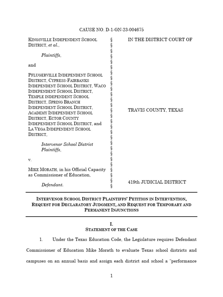 2023 Intervenor School Districts#39 Petition in Intervention Request ...