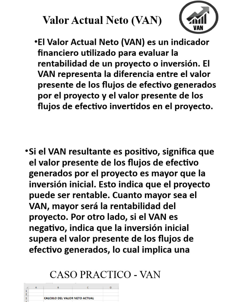 Valor Actual Neto (VAN) Pedro Exposicion | PDF | Valor presente neto | Inversiones