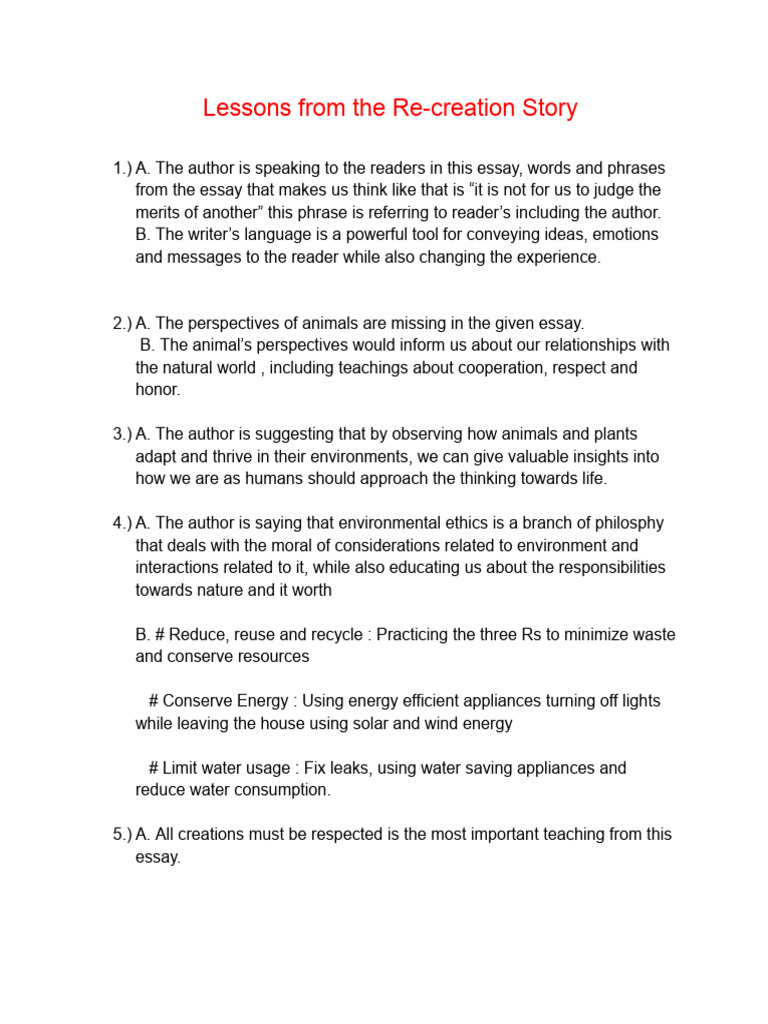 Moral Lessons from Nature's Creation | PDF