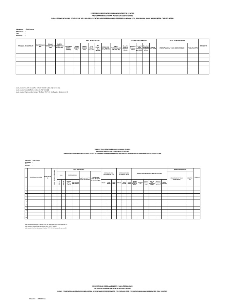 Form Pendampingan Catin | PDF