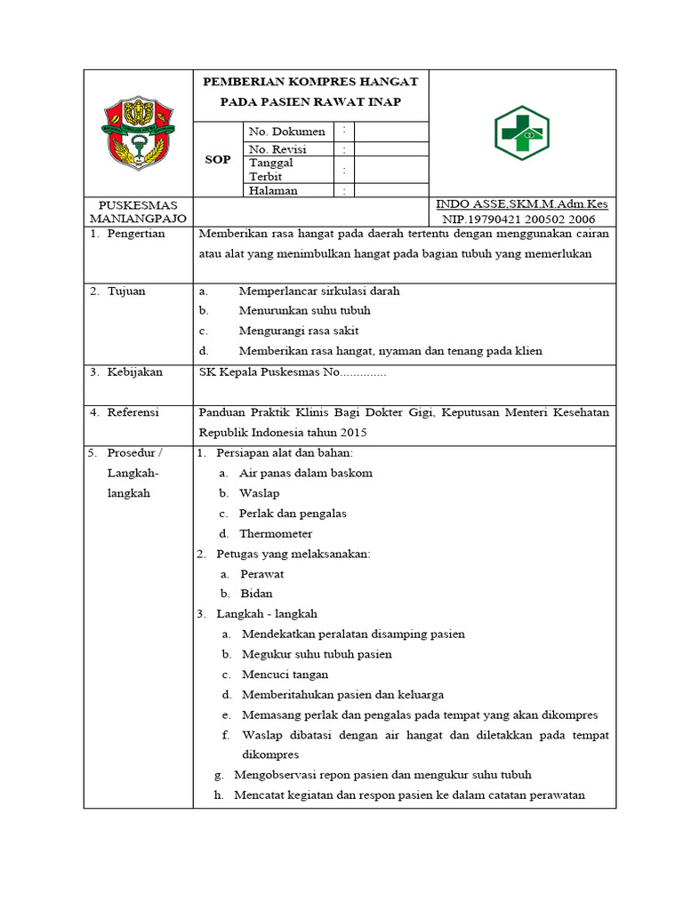 Sop-Kompres Hangat | PDF