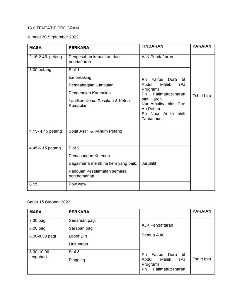 Tentatif Program | PDF