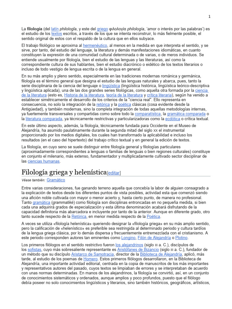 Usos de La Filologia y Su Campo | PDF