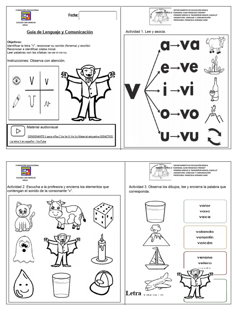 Guía Consonante V | PDF
