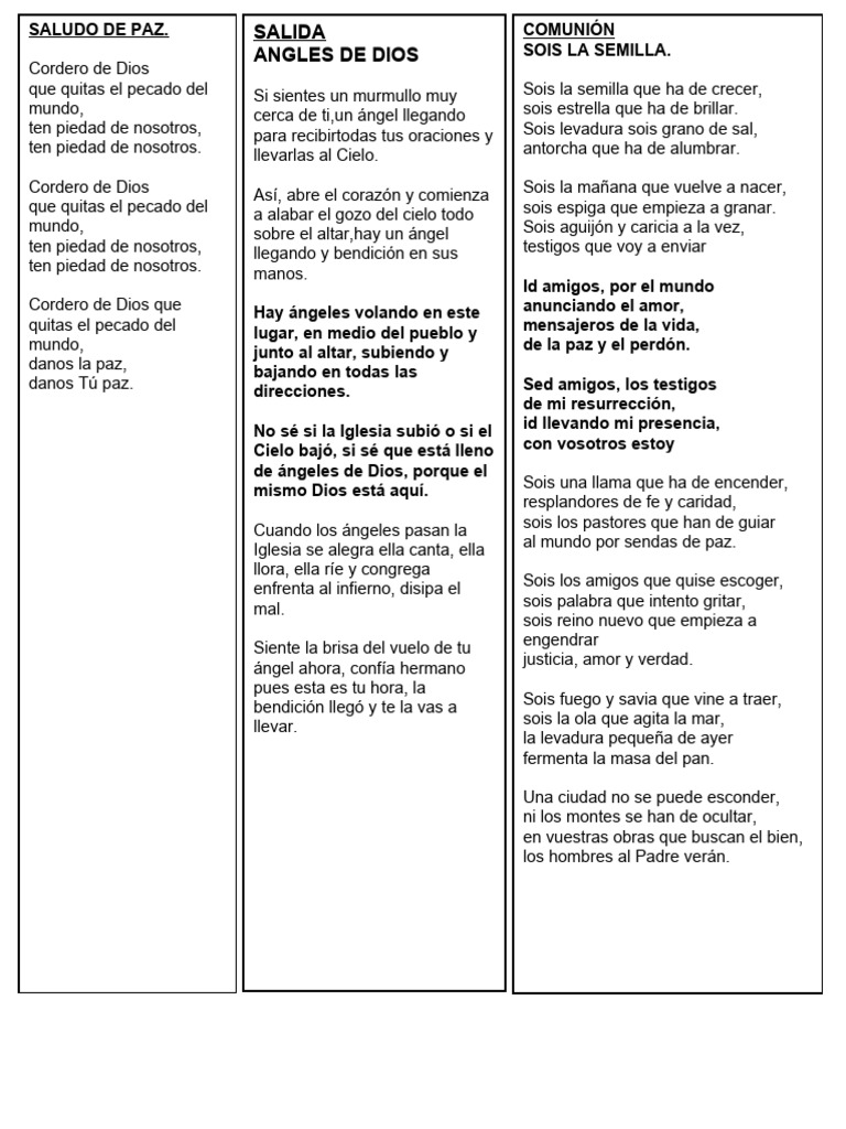 10.-ESQUEMA DE CANTOS MISA ASCENCIÓN | PDF | Misa (liturgia) | Oración