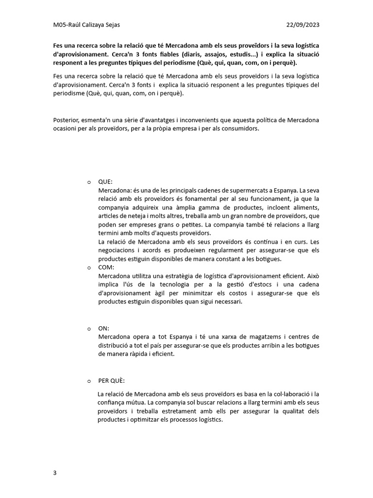 M05-ACT Mercadona-Raúl Calizaya Sejas | PDF