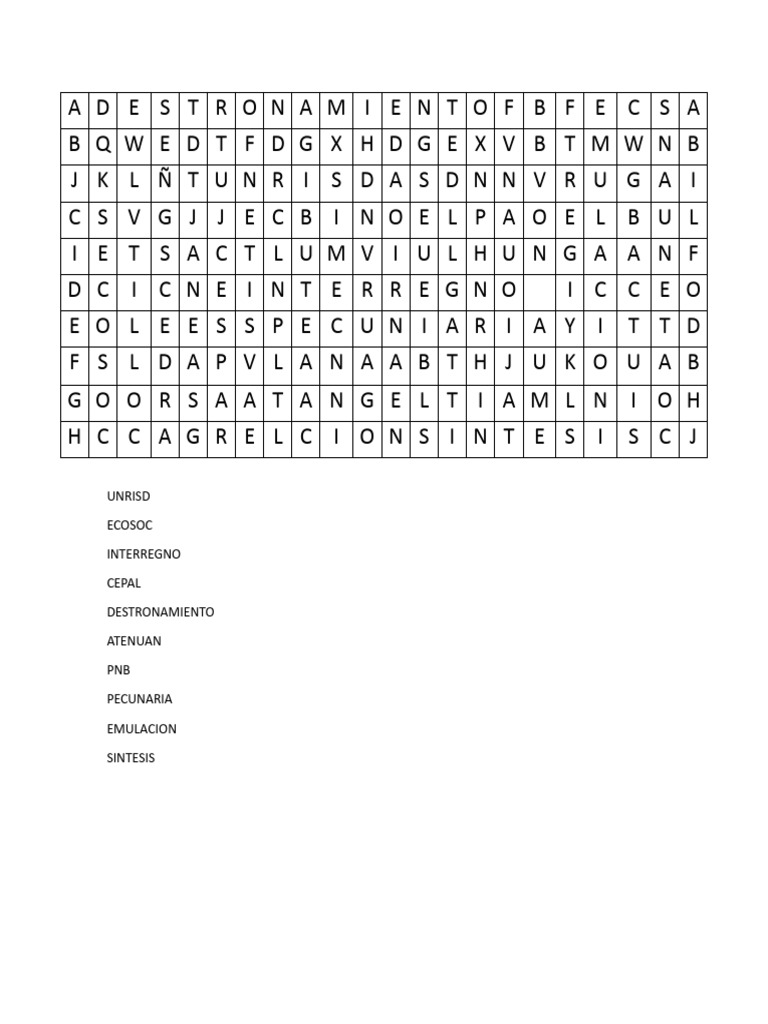 SOPA DE LETRAS Humanidades | PDF