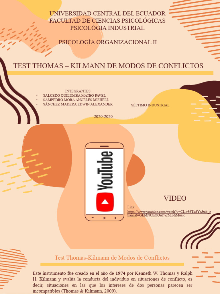 Presentación y Video Test Thomas Kilmann de Modos de Conflcitos | PDF