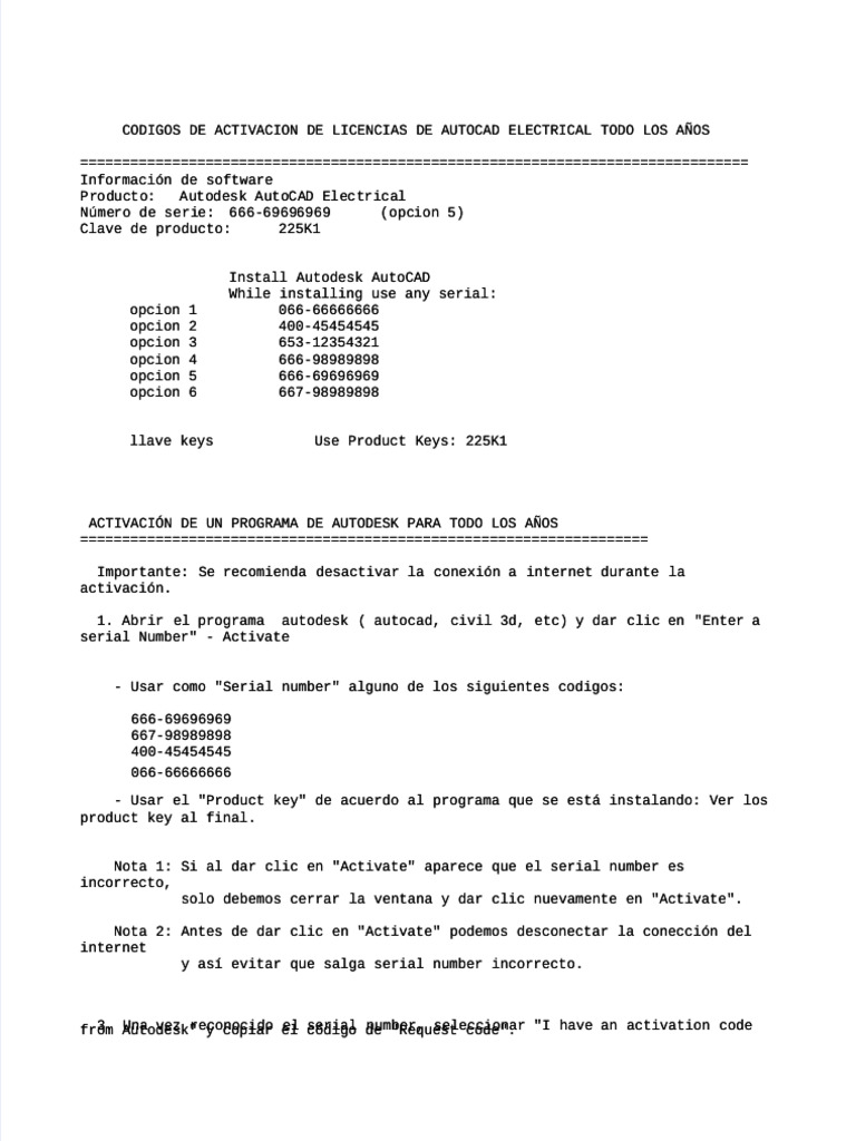 PDF Codigos de Activacion Autocad - Compress | PDF | Cell Signaling