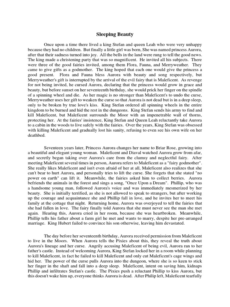 Sleeping Beauty - Basic Writing | PDF | Fairies