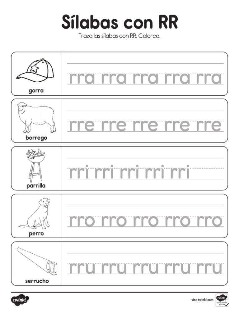 Actividad Silabas Con RR Ver 1 | PDF