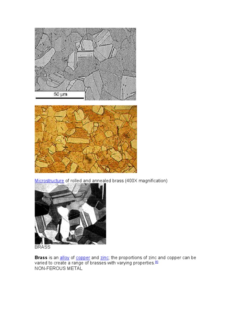 Micro Structure of Rolled and Annealed Brass | PDF