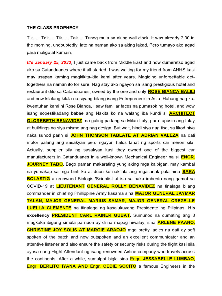 The Class Prophecy | PDF | Travel