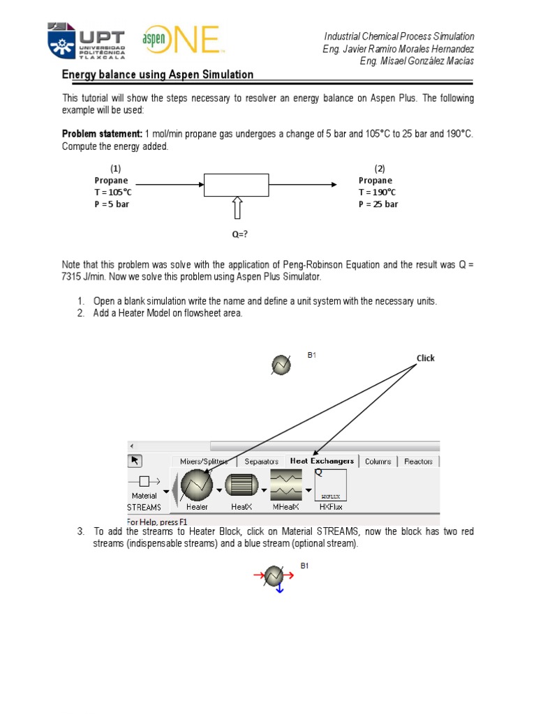 Energy Balance Simulation in Aspen Plus | PDF | Chemical Substances ...