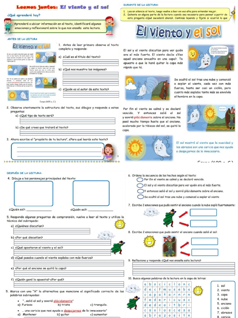 Lectura El Viento y El Sol | PDF