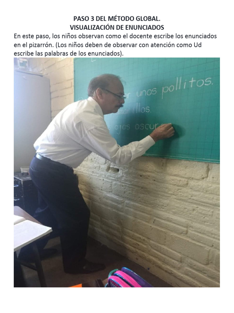 El Método Global Pasos 3, 4 y 5 (Escritura de Textos) | PDF