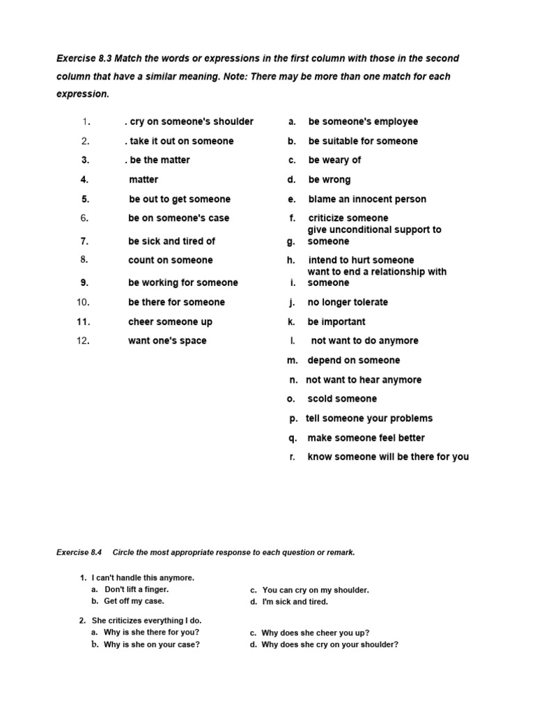 Advice To A Friend Test | PDF