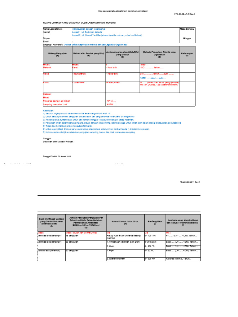 FPA 03 02 LP Rev 1 Ruang Lingkup LP | PDF