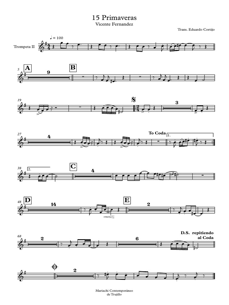15 Primaveras - Trompeta II | PDF