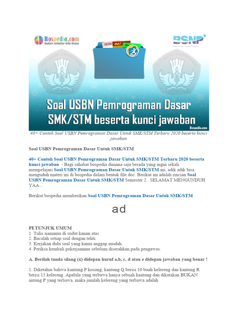 Pemrograman Dasar | PDF | Metode & Bahan Ajar | Teknologi & Rekayasa