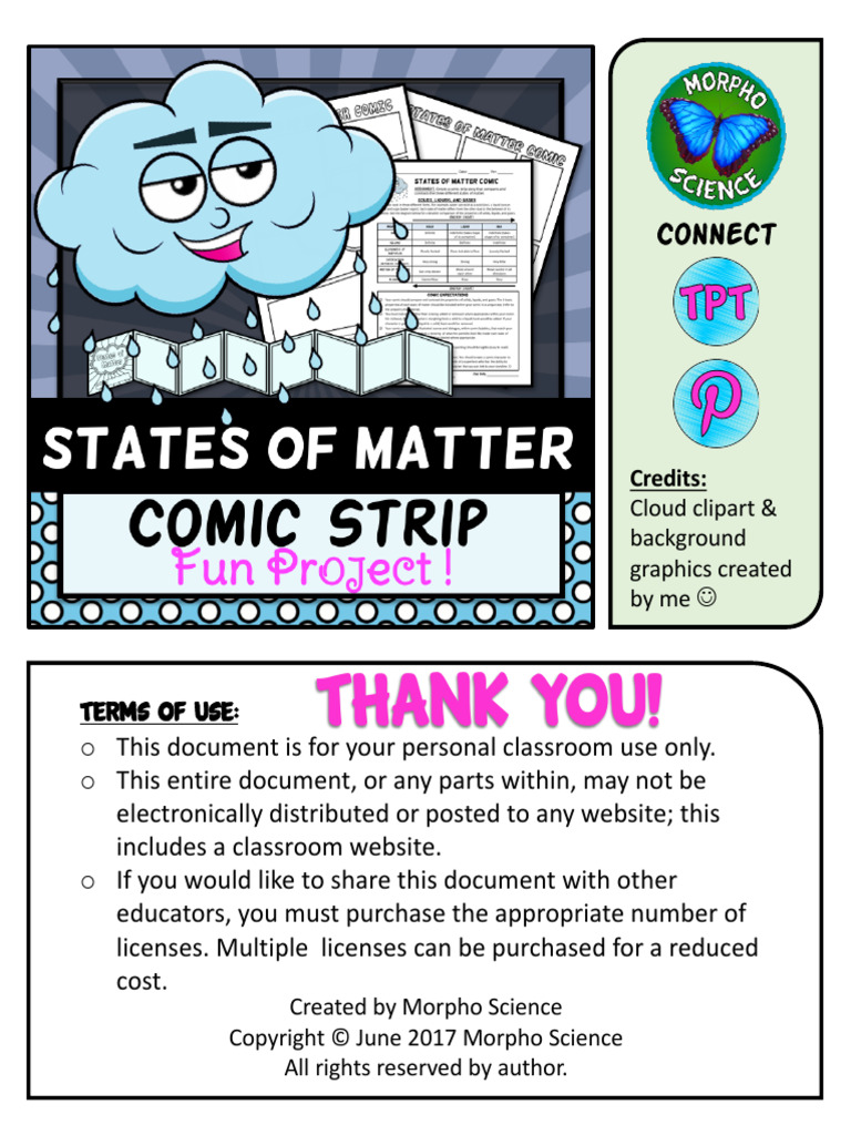 States of Matter Comic Project-Tpt | PDF | Gases | Liquids