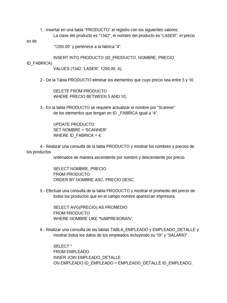 SQL COMANDS | PDF | Bases de datos | Gestión de datos