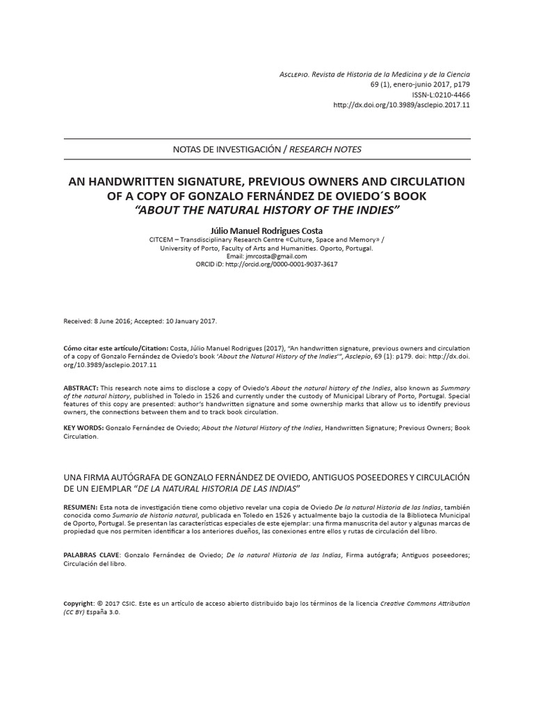 An Handwritten Signature, Previous Owners and Circulation of A Copy of ...