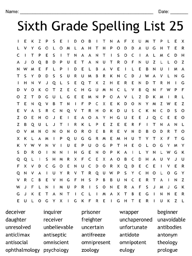 Word Puzzle - Grade 6 | PDF Word Puzzle - Grade 6 | PDF