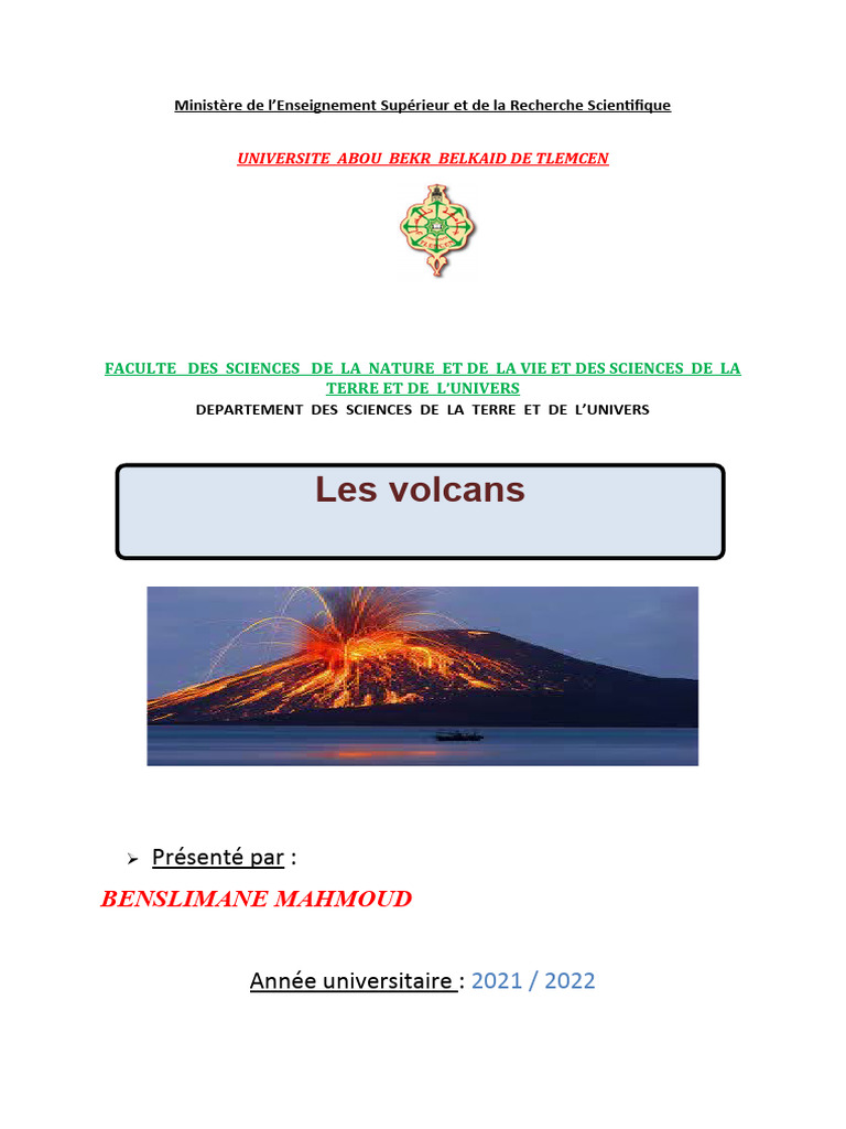 Expose de Risque Naturel (Les Volcans) | PDF | Volcan | Types d ...