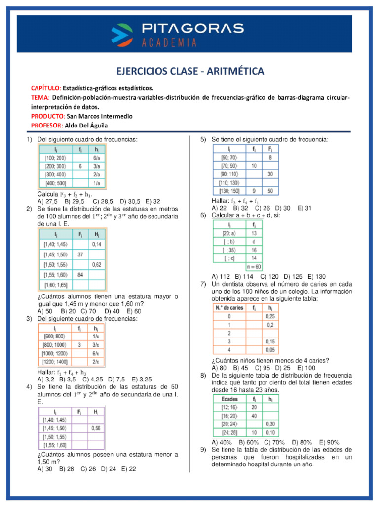 Ejercicios - Interpretacion de Datos | PDF