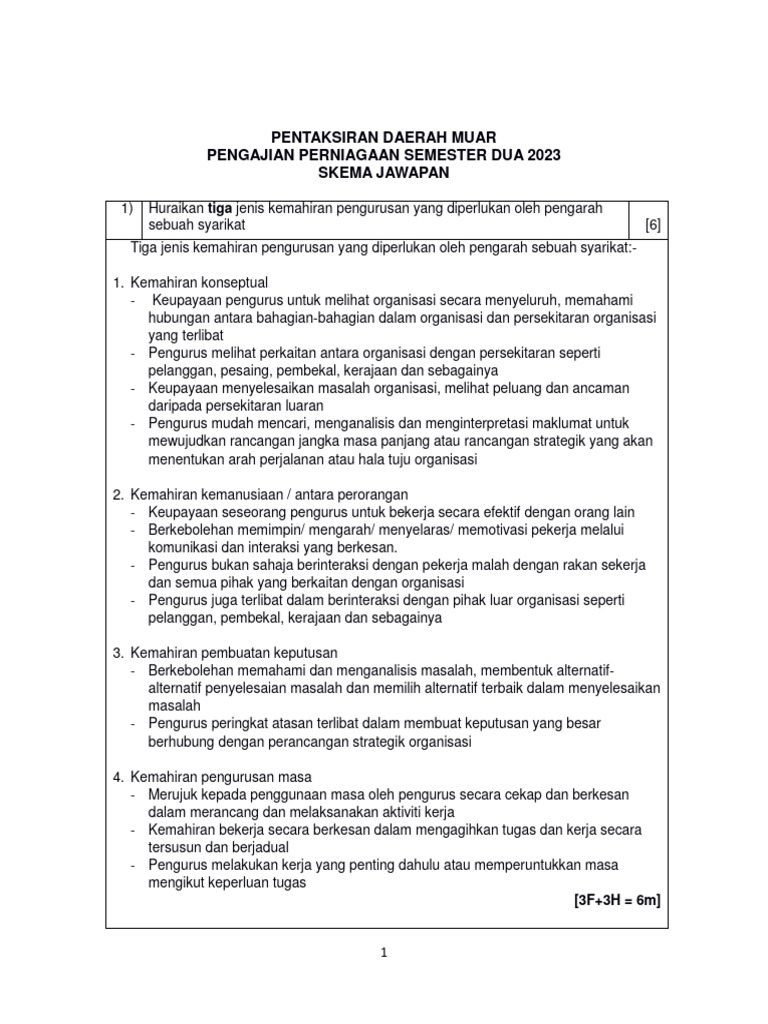 Skema Jawapan Pep Percubaan S2 2023 | PDF