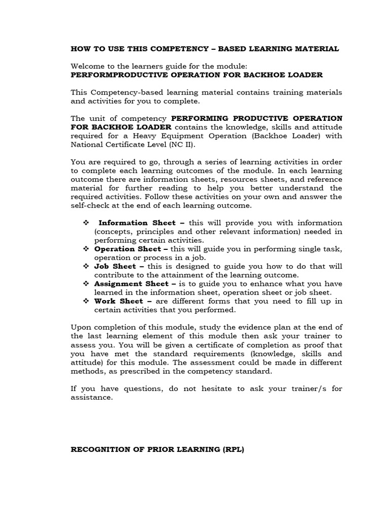 Performing Productive Operation For Backhoe Loader | PDF | Machines ...