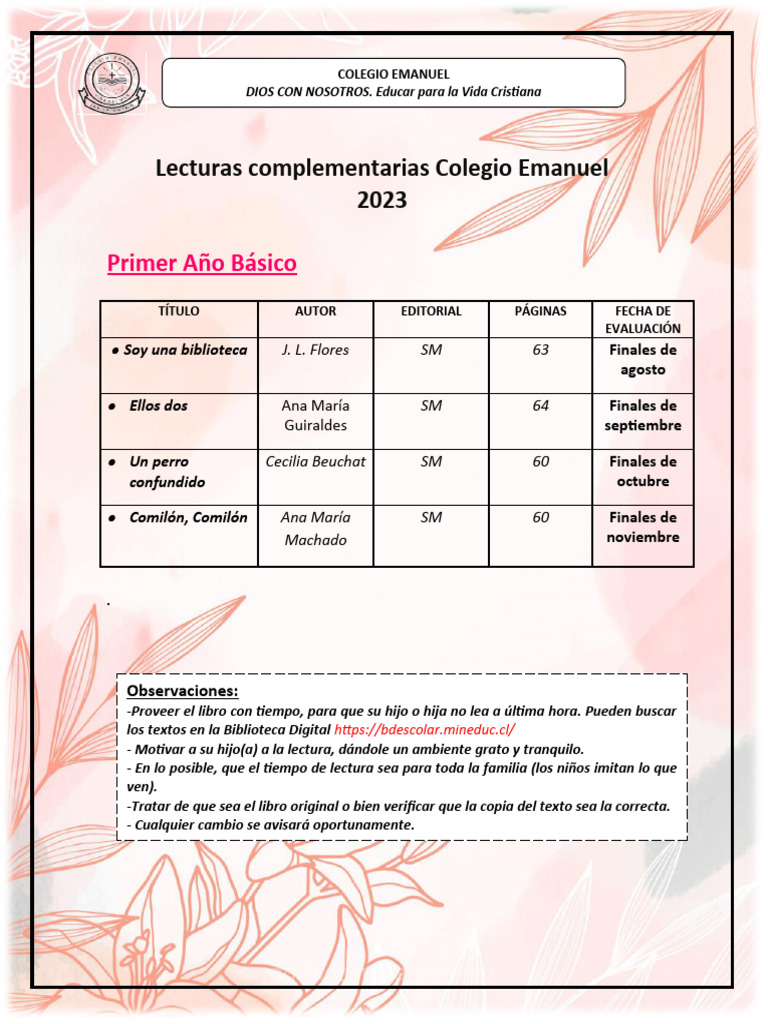 Lecturas Complementarias 2023 Oficiales Okey | PDF