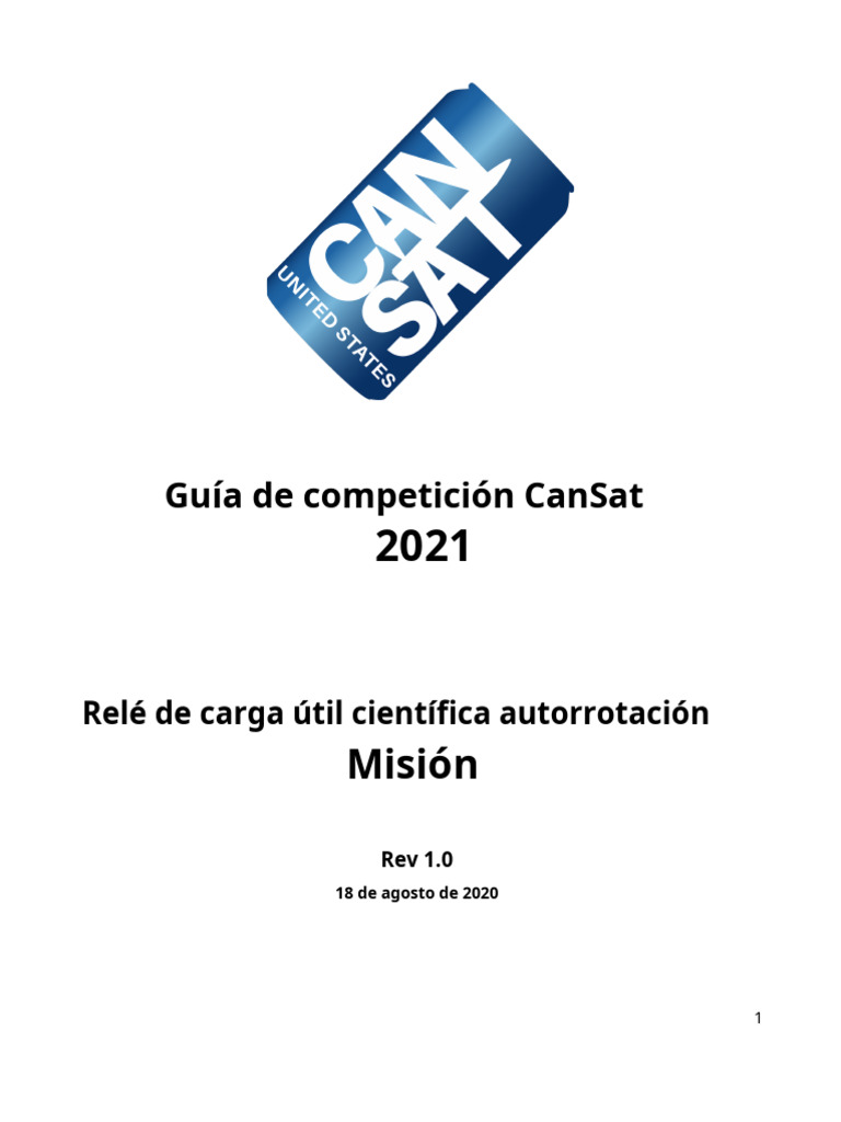 CanSat Mission Guide 2021.en - Es | PDF | Archivo de computadora ...