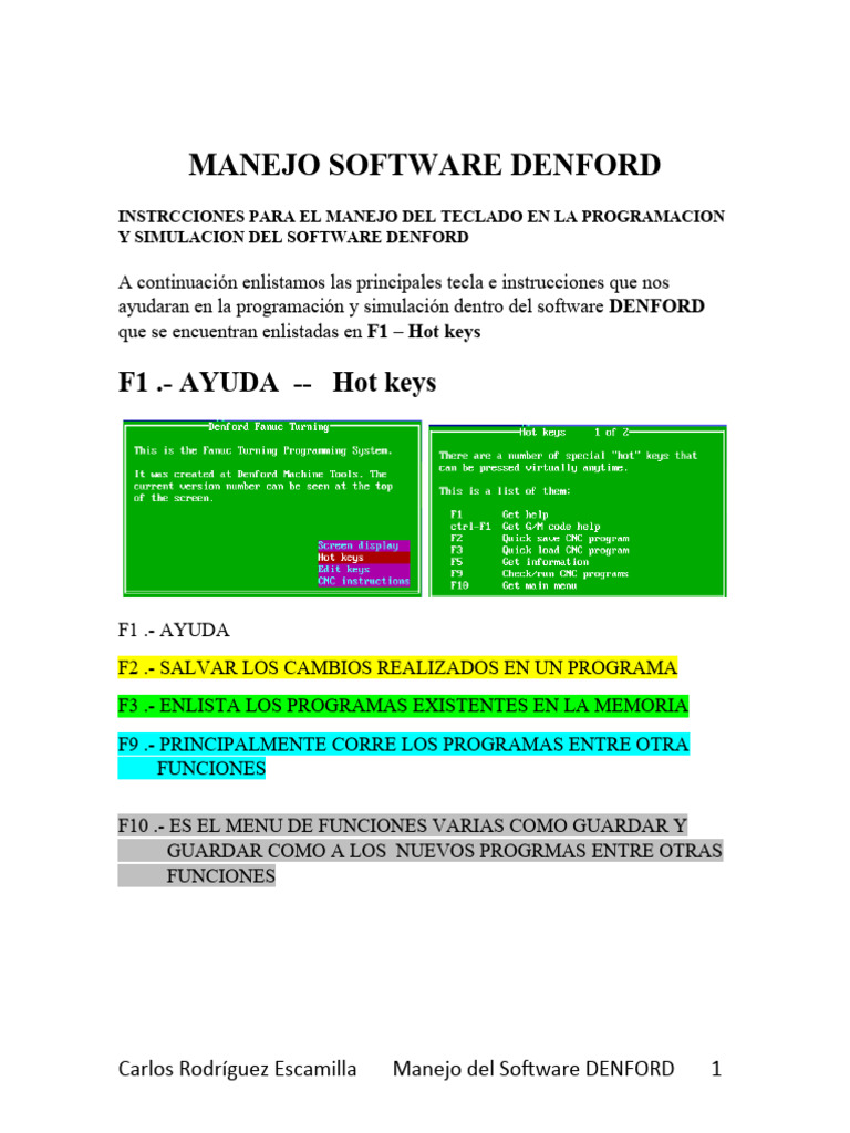 Principales Instrucciones para El Manejo Software DENFORD | PDF | Informática | Tecnologías de ...