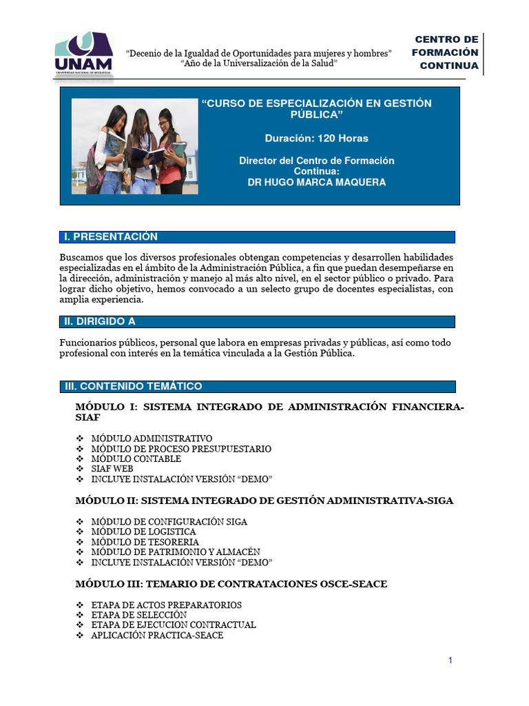 Curso de Especializacion en Gestión Publica | PDF | Administración Pública | Contador