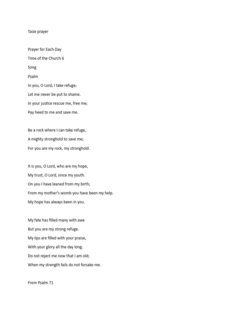 Taize | PDF | Jesus | Prayer