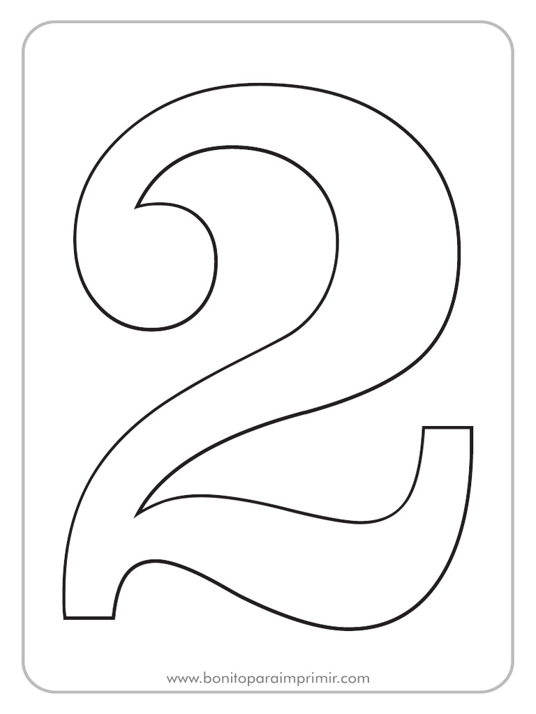 Numero 2 para Imprimir - Plantilla | PDF