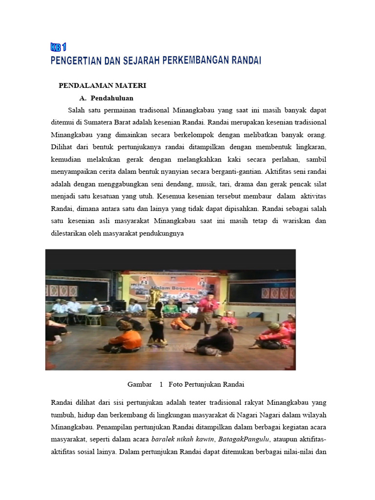 Pertemuan 1 Kuliah Randai | PDF