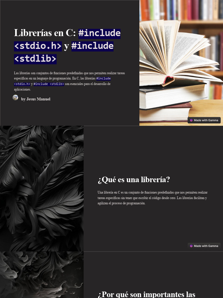 Librerías en C: Y: #Include #Include | PDF | Programa de computadora ...