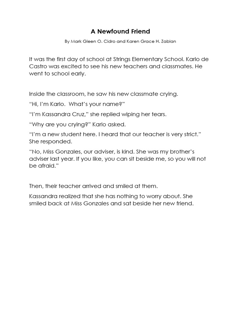 A Newfound Friend (1) | PDF