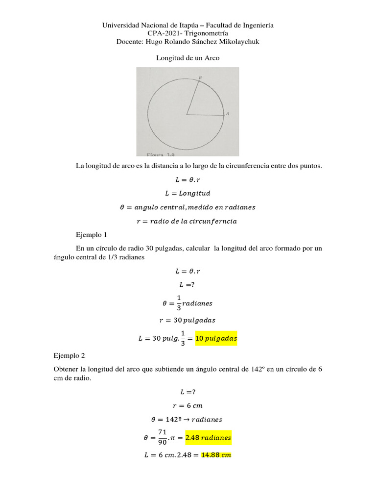 Trigonometria. Log de Arco | PDF | Matemáticas | Trigonometría