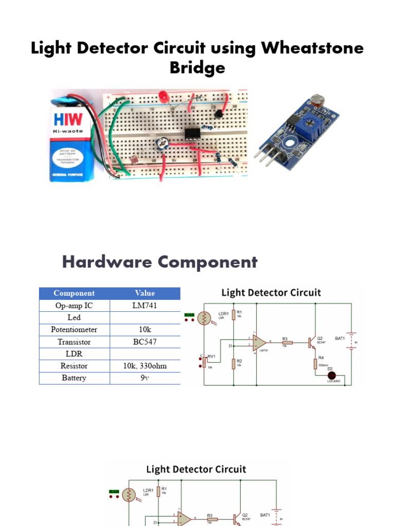 Light Detector Circuit Using Wheatstone Bridge | PDF