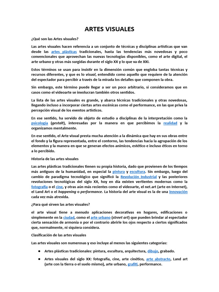 Introducción a las Artes Visuales | PDF | Arte de performance | Percepción