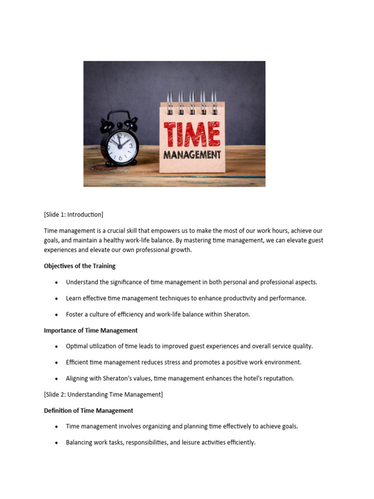 Time Management Power Point Slide Format 1 | PDF