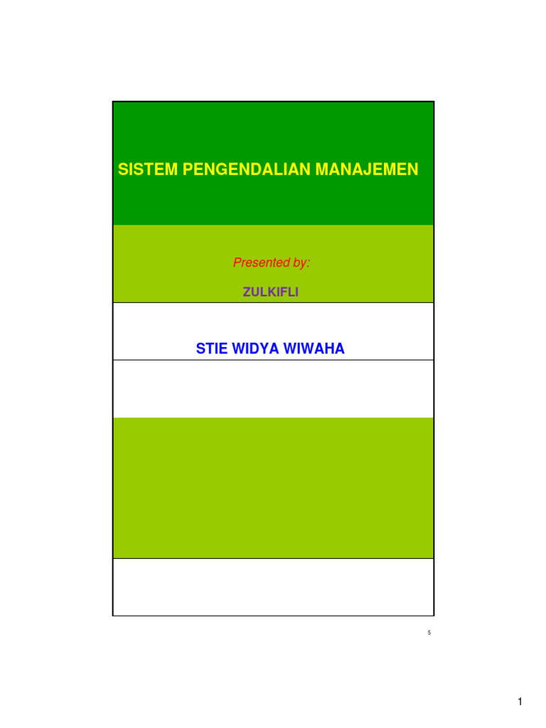 Materi 1 Sistem Pengendalian Manajemen | PDF