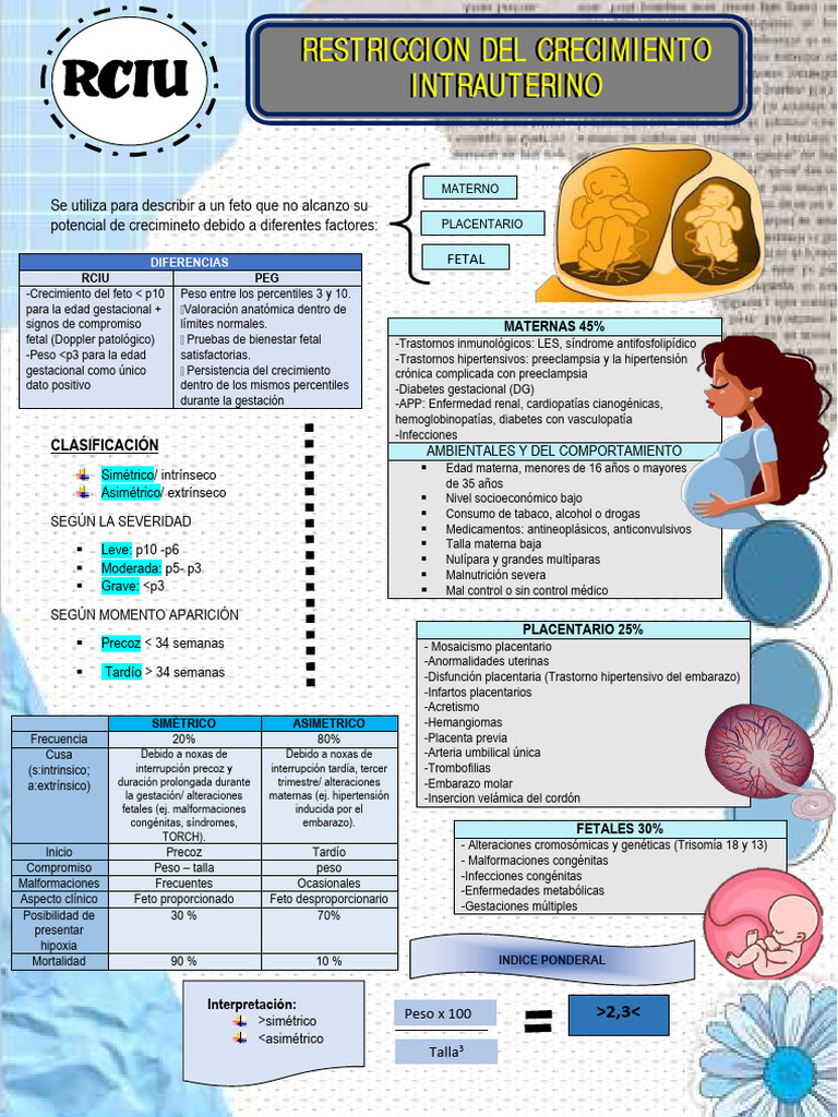 Restricción Del Crecimiento Intrauterino (RCIU) | PDF | Feto | El embarazo