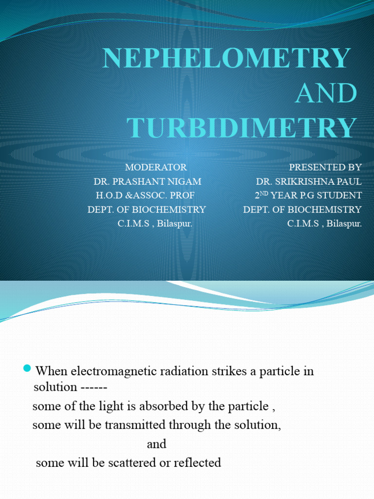 Nephelometry and Turbidimetry | PDF | Light | Scattering