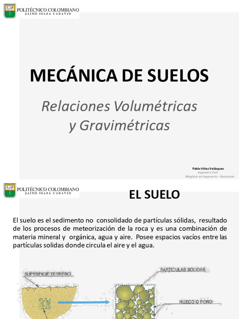 Relaciones Volumétricas y Gravimétricas del Suelo | PDF | Mecánica de ...