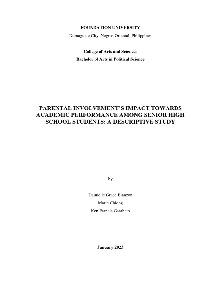 Group 2 Parental Involvement | PDF | Methodology | Quantitative Research